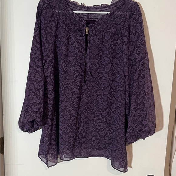 Cato | Tops | Cato Deep Purple Patterned Blouse | Poshmark